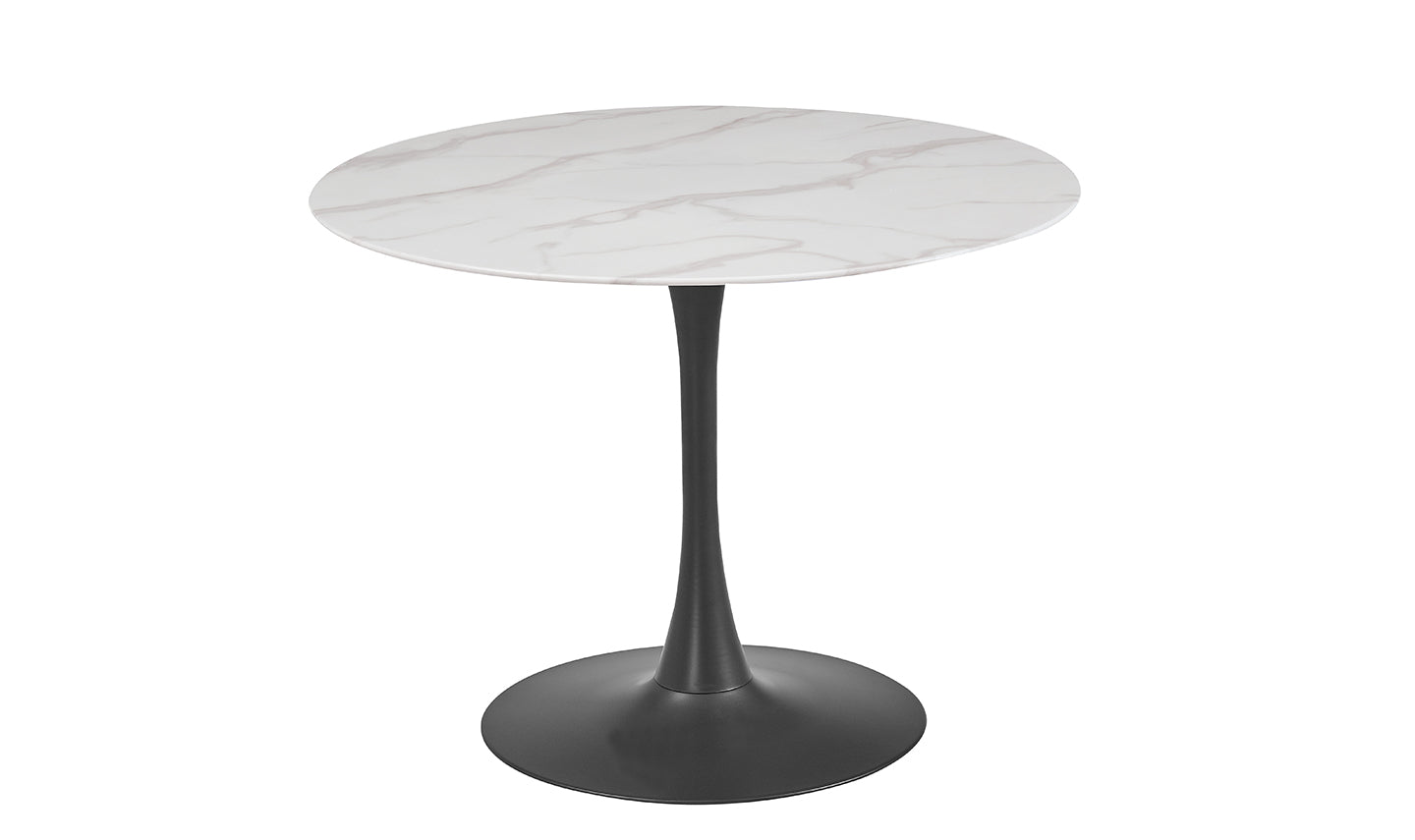 Circe Dining Table 1000 - White Marbled Glass - House of McGregor